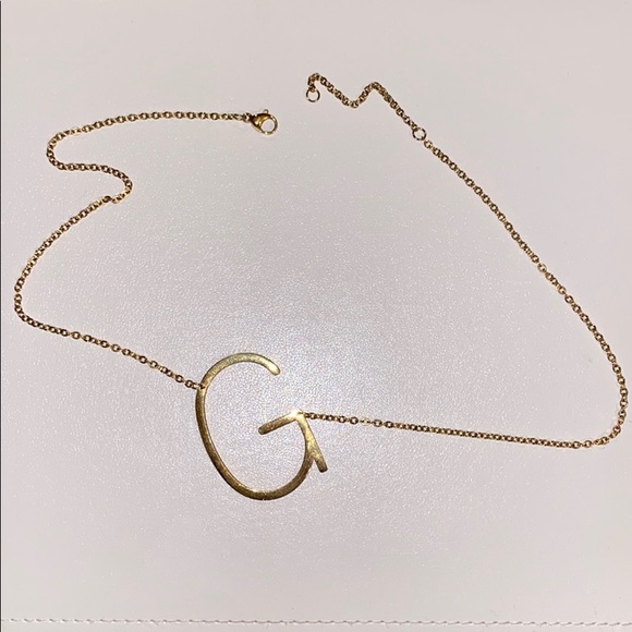 Jewelry | Large Letter G Necklace Gold Plated | Poshmark